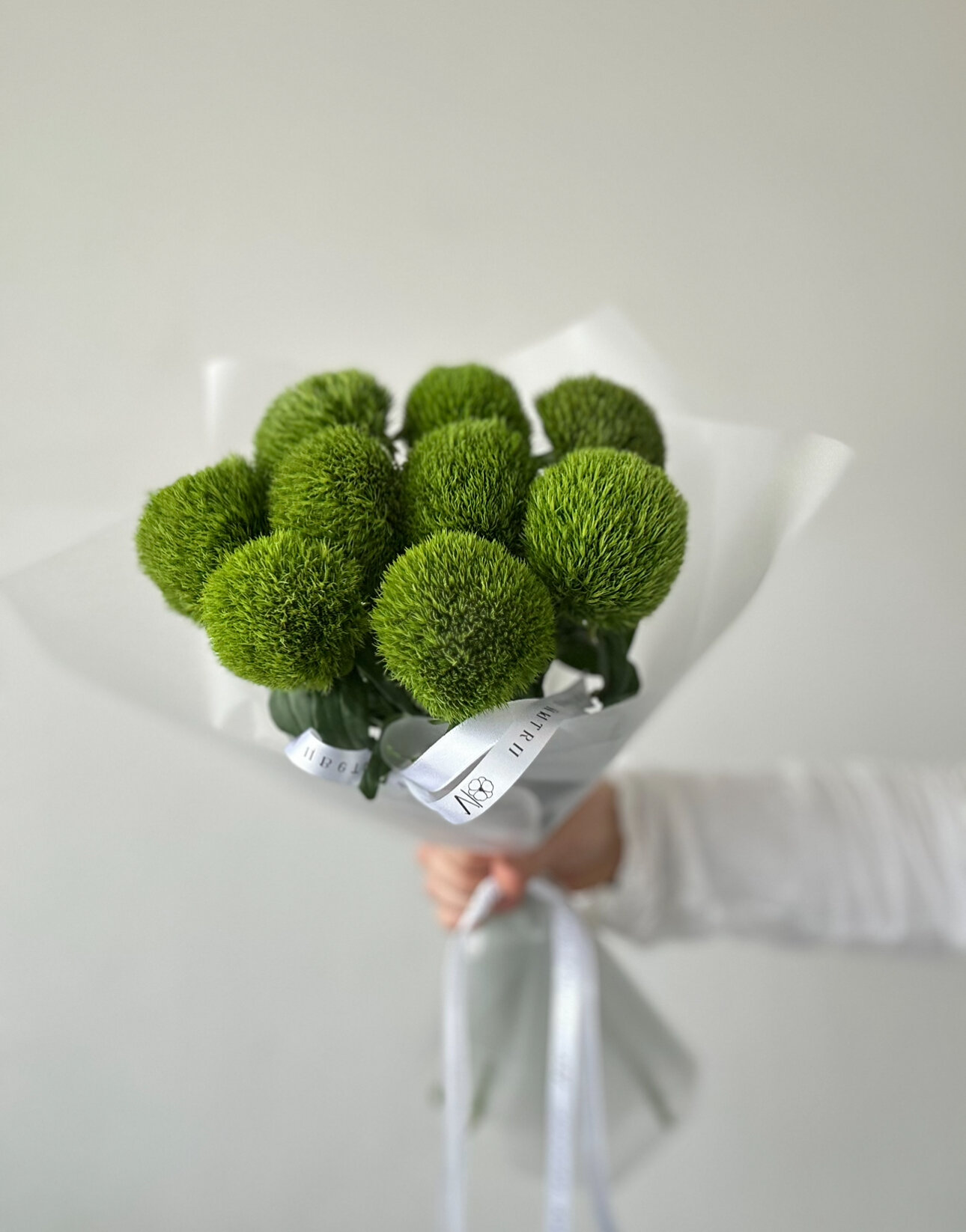 Зеленый букет из диантусов