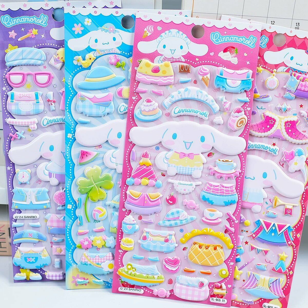 Набор наклеек My Melody Single Layer 3D Bubble полный комплект 4 листа с сборником
