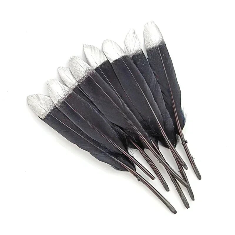 Гусиные перья WyFeay 10 шт, золотые, белые, черные
