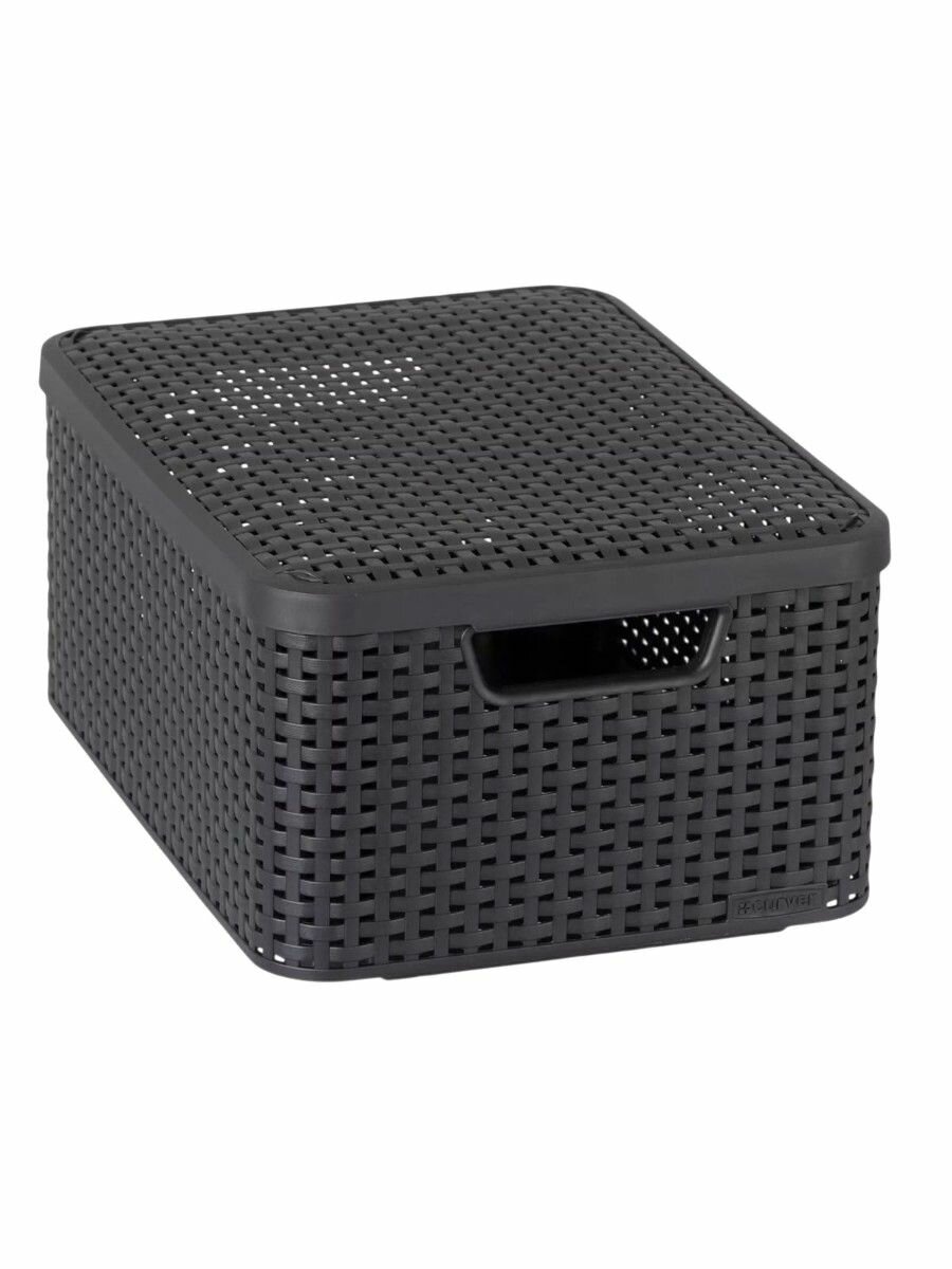 Корзина с крышкой Curver Style M, цвет темно-серый