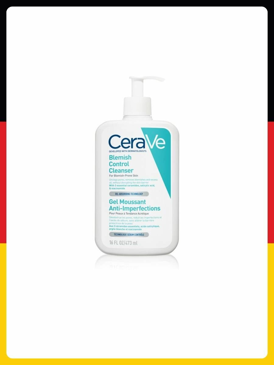 Средство для снятия макияжа CeraVe Blemish Control Cleansing Gel for Acne-Prone Skin, 473 мл