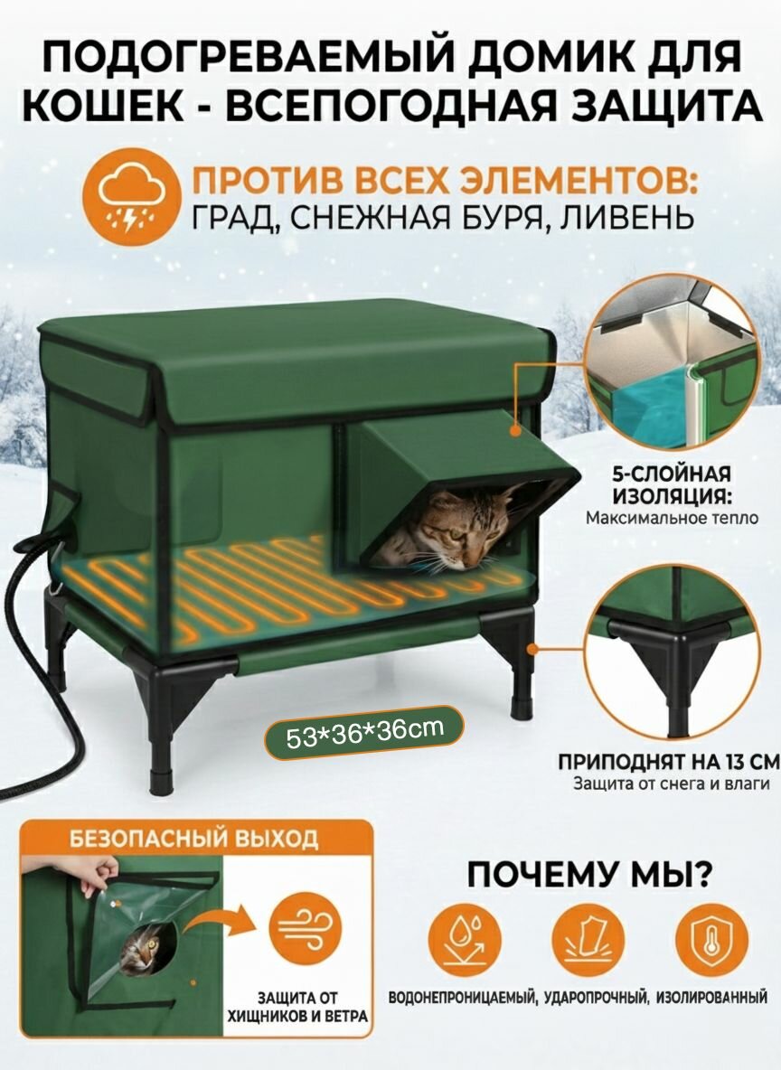 Складной термостатический домик для питомцев