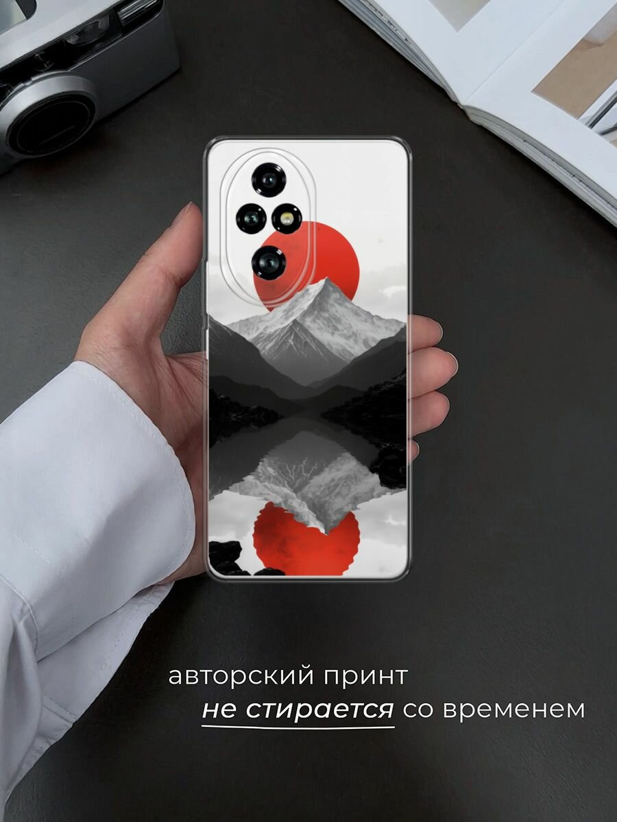 Силиконовый чехол на Honor 200 Pro / Хонор 200 Про с принтом Белая гора — фото 1