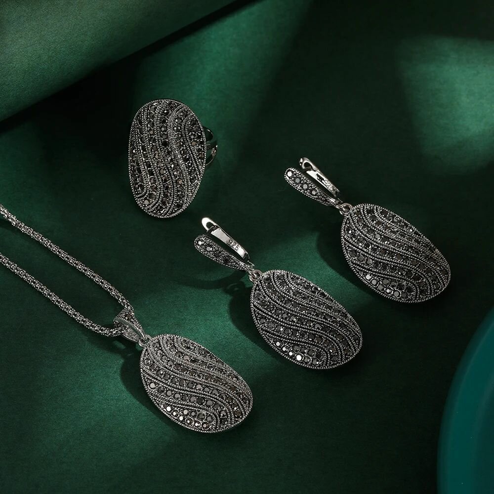 Набор колец, горный хрусталь