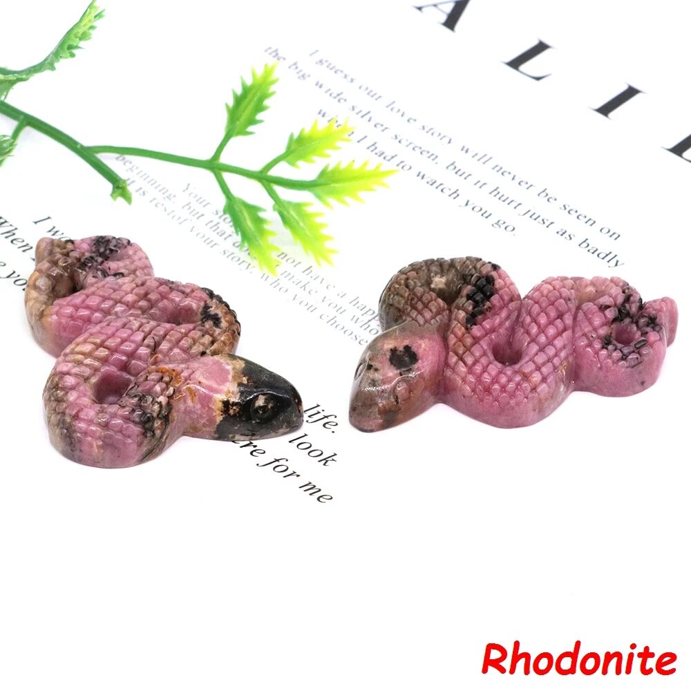 Статуя змеи из обсидиана 1 PC, Rhodonite