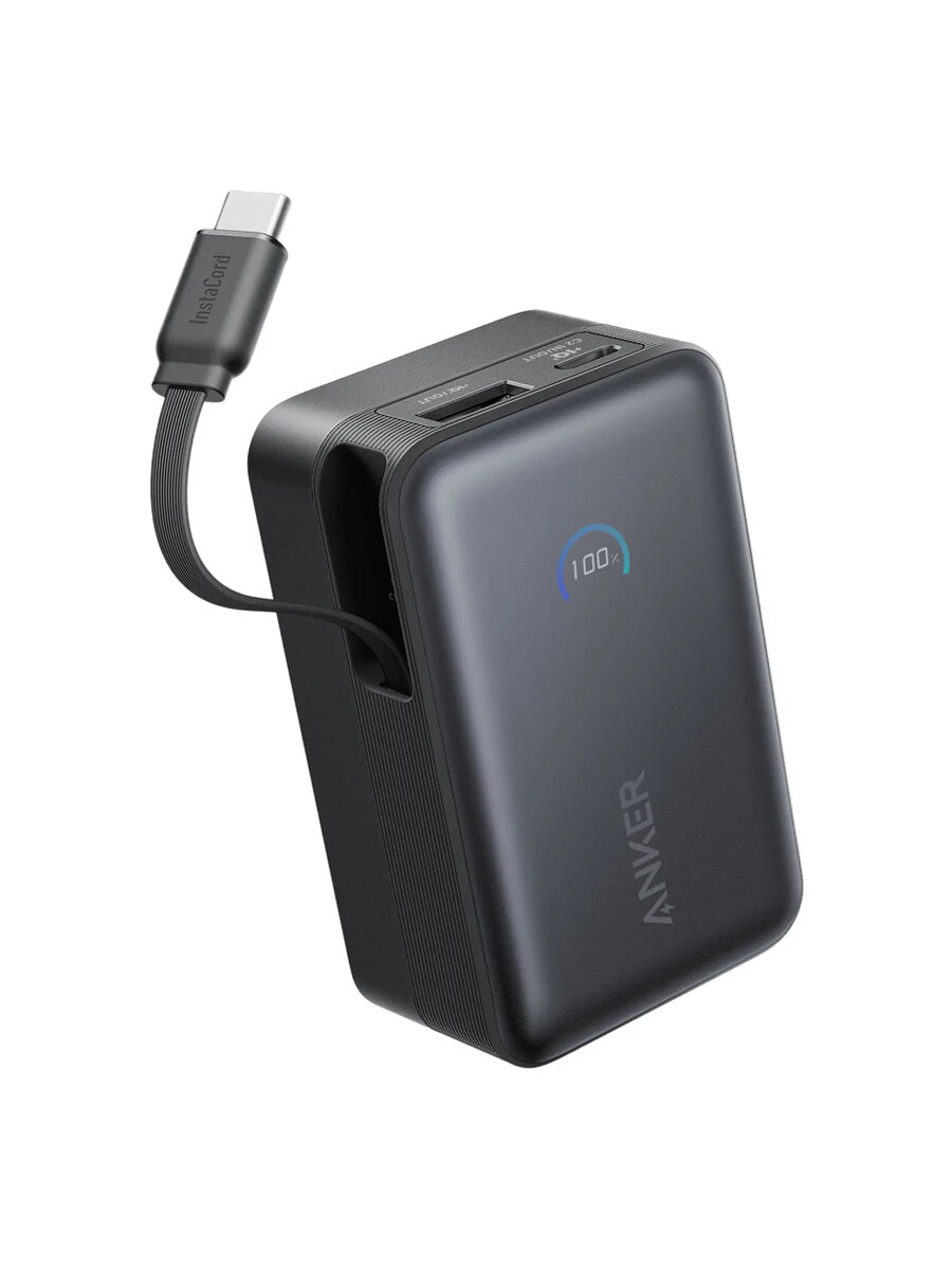 Anker Nano Power Bank 10K 45W USB-C A1638, черный, повербанк зарядное устройство
