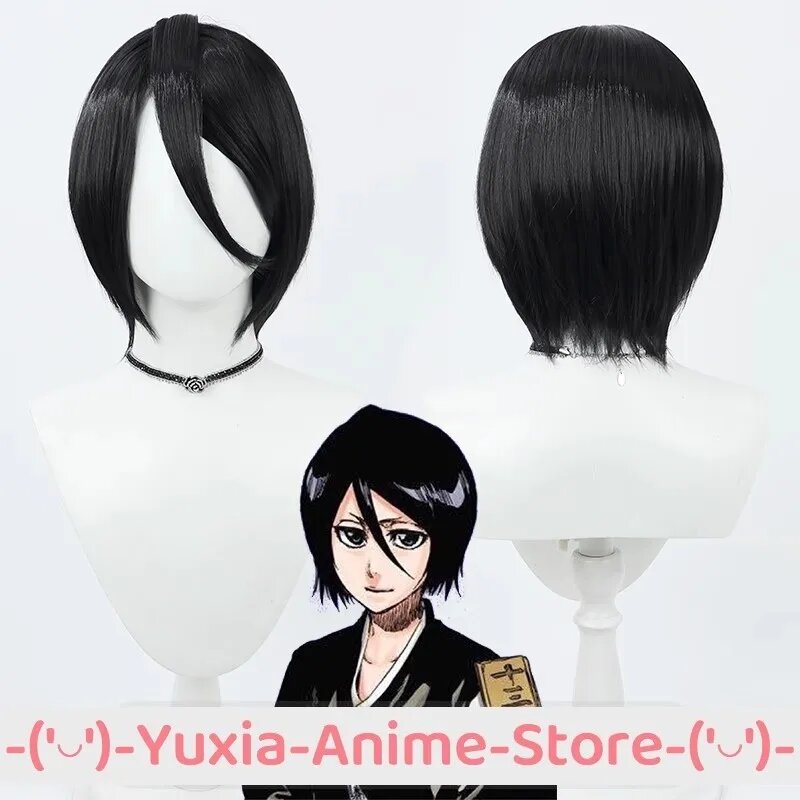 Bleach Rukia Kuchiki Косплей Парик Аниме Игра Ролевая игра Костюм для вечеринки Опора Синтетические волосы Термостойкое волокно