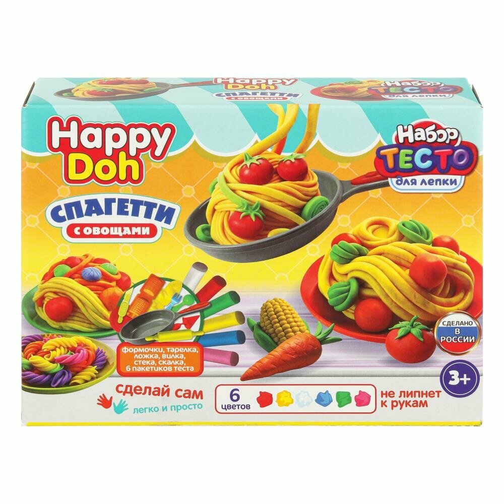 Набор для лепки с формочками Спагетти, 24 см, Happy Doh HAPPY DOH PDSET-125602-MAC