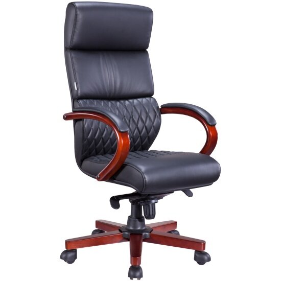 Кресло руководителя Everprof President Wood Экокожа Черный