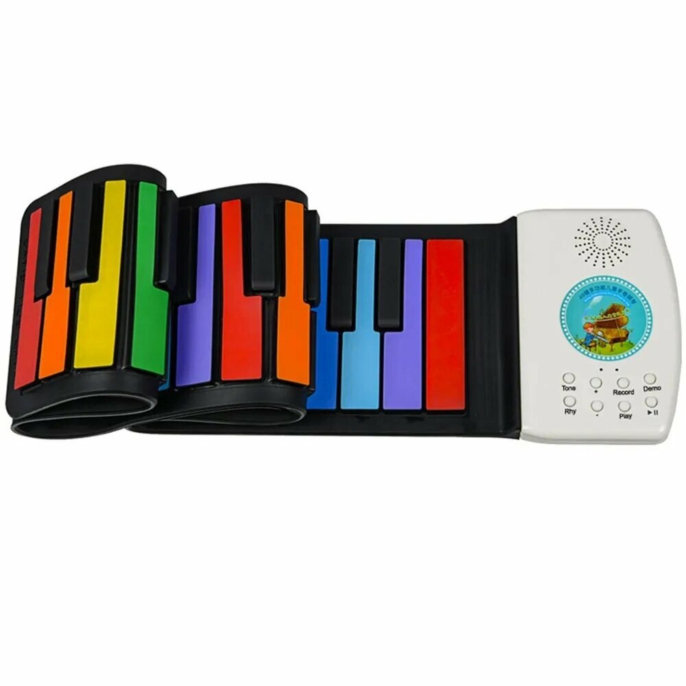 49-клавишная электронная портативная клавиатура Hand Roll Piano, многоцветная