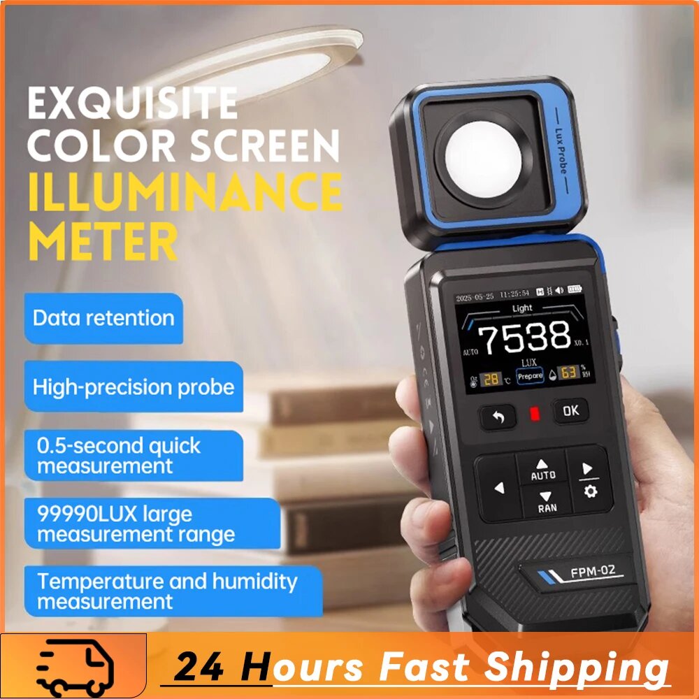 FNIRSI FPM-02 профессиональный бытовой измеритель освещенности, измеритель яркости, измеритель температуры и влажности, высокоточный светильник