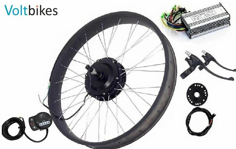 Мотор-колесо для фэтбайка переднее редукторное, 26" 500Вт, KT LED 900, 135мм, набор (KT-DDK)