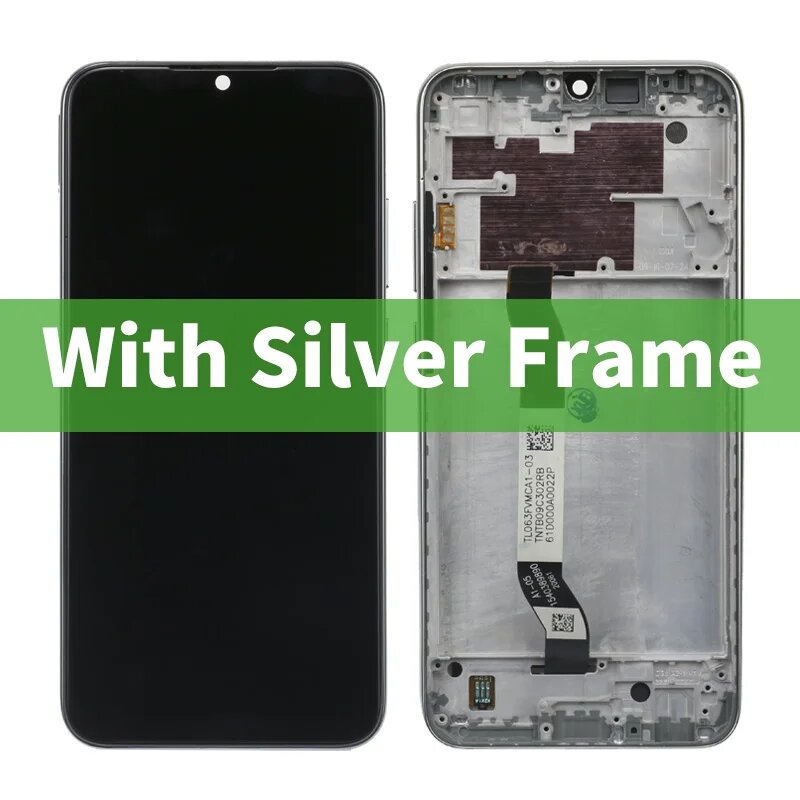 6,3-дюймовый оригинальный сменный дисплей для Xiaomi Redmi Note 8, ЖК-дисплей, дигитайзер сенсорного экрана в сборе для Redmi note 8, дисплей Silver With Frame