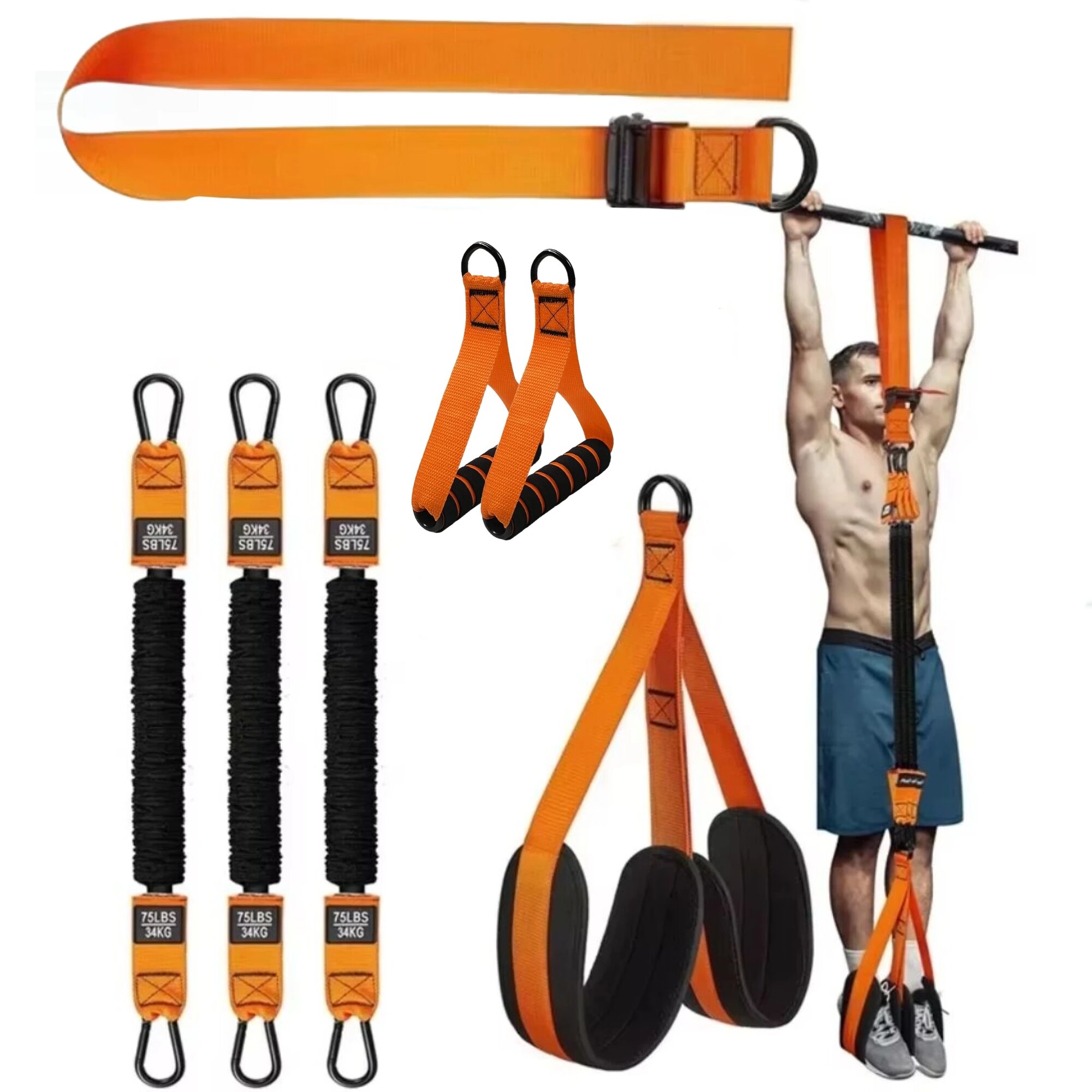 Эспандеры для подтягивания AMYOGA Оранжевый, With handle