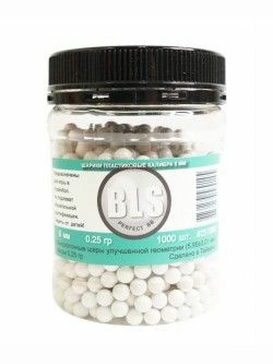 Шары для страйкбола 0,25 гр кал. 6 мм, белые 1000 шт (BLS)