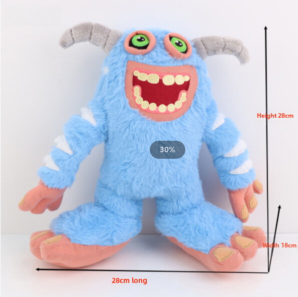 В наличии Кросс-бордерная плюшевая игрушка My Singing Monsters Rare Mammott Редкий синий мамонт (Синий 0.207 кг, Как показано на рисунке)