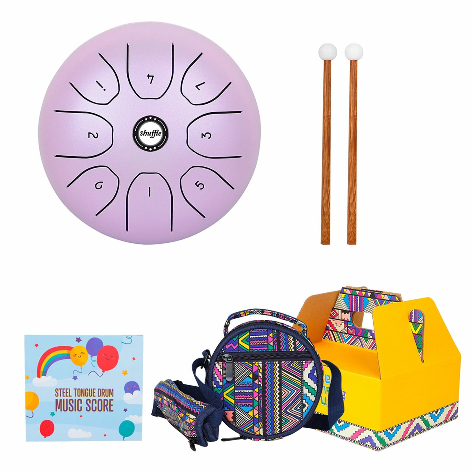 Барабан со стальным язычком 55 дюймов 8 нот Ручной ударный инструмент с колотушками