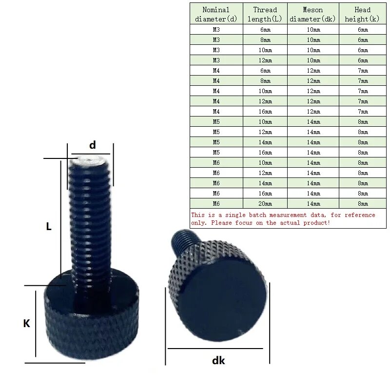 Анодированные алюминиевые винты M3 M4 M5 M6 10 цветов набор из 10 штук Shiny black, M6x12mm