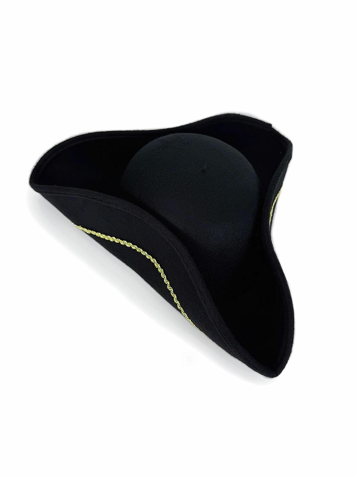 Пиратская шляпа из ткани с золотой отделкой