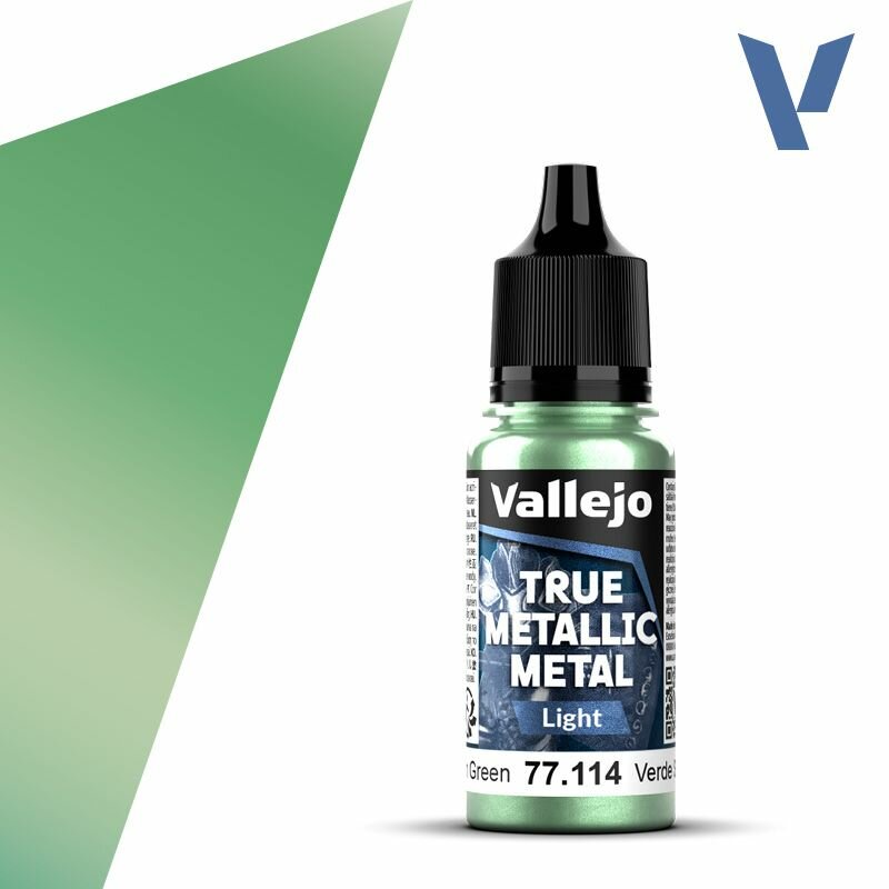Акриловая краска для моделирования - Vallejo True Metallic Metal - Dusken Green (Light)