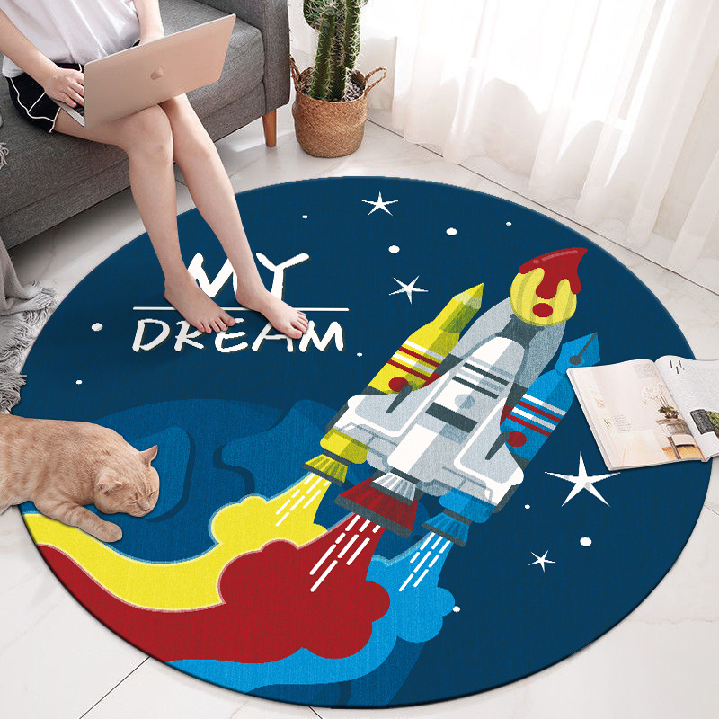 Детский круглый ковер, коврик для рабочего кресла, 120х120 см
