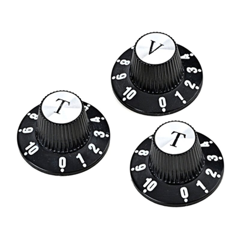 3Pcs Guitar Control Knobs with Dia 6mm/0.24" Shaft Pots Knob Replacement Parts