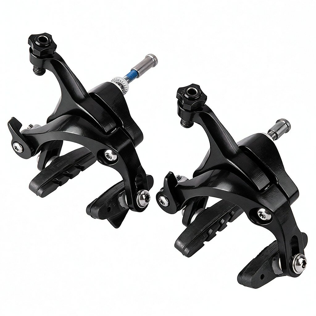 Тормозной калипер двойного поворота для дорогих велосипедов передний задний калипер, материал алюминиевый сплав, длина тормозной колодки 55мм / 2.2дюйма, вес около 407гр / 14.3унций (с тормозными колодками), комплект 1 пара тормозных калиперов