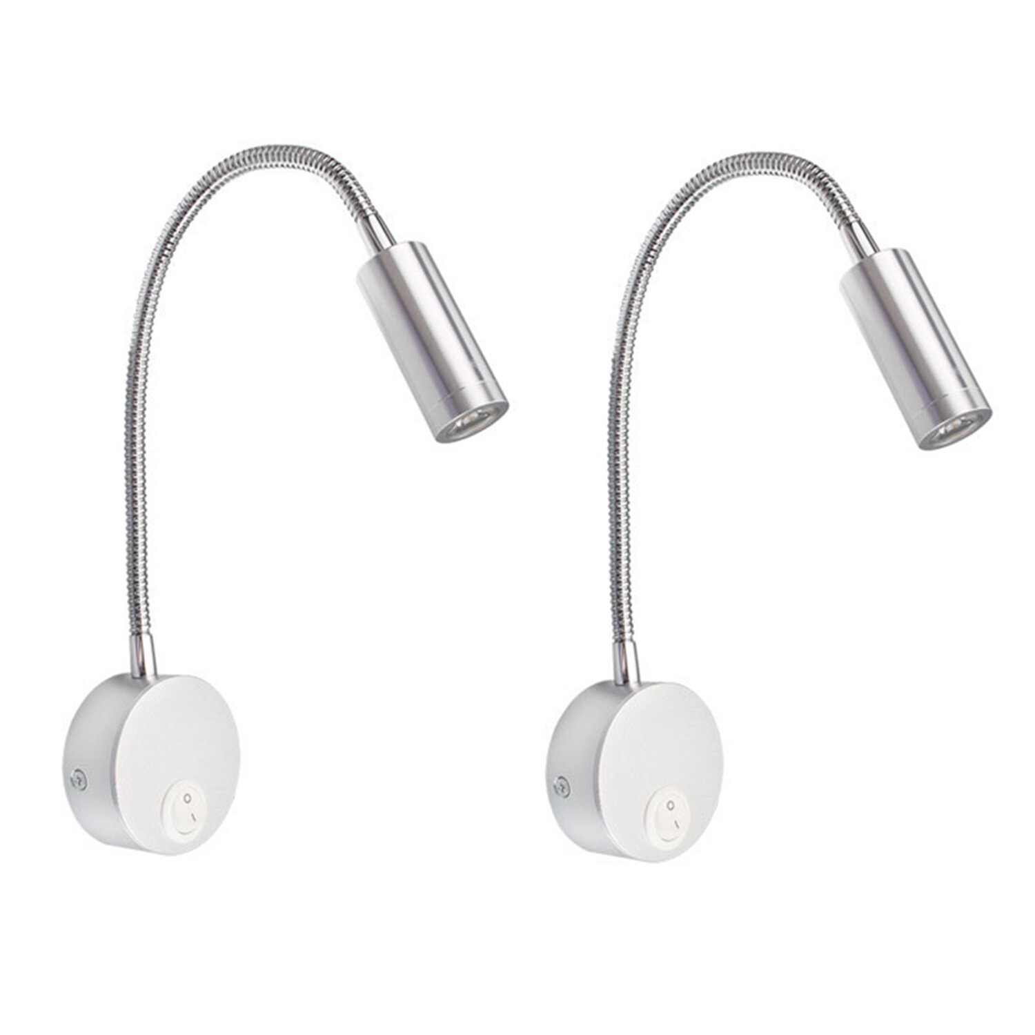 Настенные светодиодные лампы для чтения 3Вт, с гибким ножкой, выключателем и USB-интерфейсом, настенные светильники для картин, 2 шт, белый цвет, нейтральный свет, напряжение 85-265В