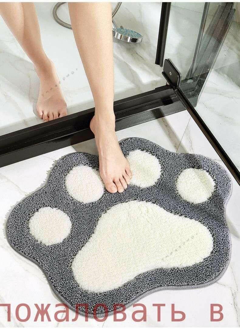 Коврик для ванной "Лапки" серый 40*60 см