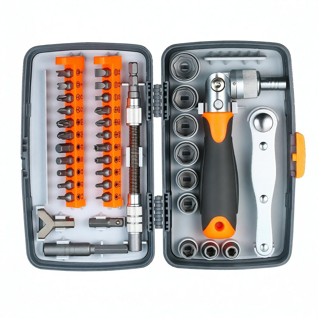 Набор битов для отверток с раchetом 38шт, магнитный, с гибким валом и штангой для расширения, цвет Оранжевый+Серый, материалы CRV и алюминиевый сплав, для ремонта электроники, телефонов, ноутбуков, часов, Phillips PH0 PH1 PH2, Slotted 3.0 5.0 6.0,