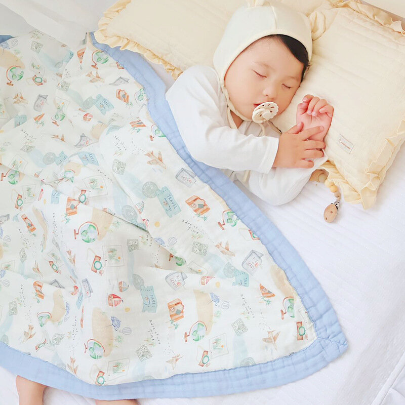 Четырехслойное марлевое одеяло из бамбукового хлопка, полотенце для купания детей, детское одеяло, пеленка для новорожденных, одеяло для детского сада