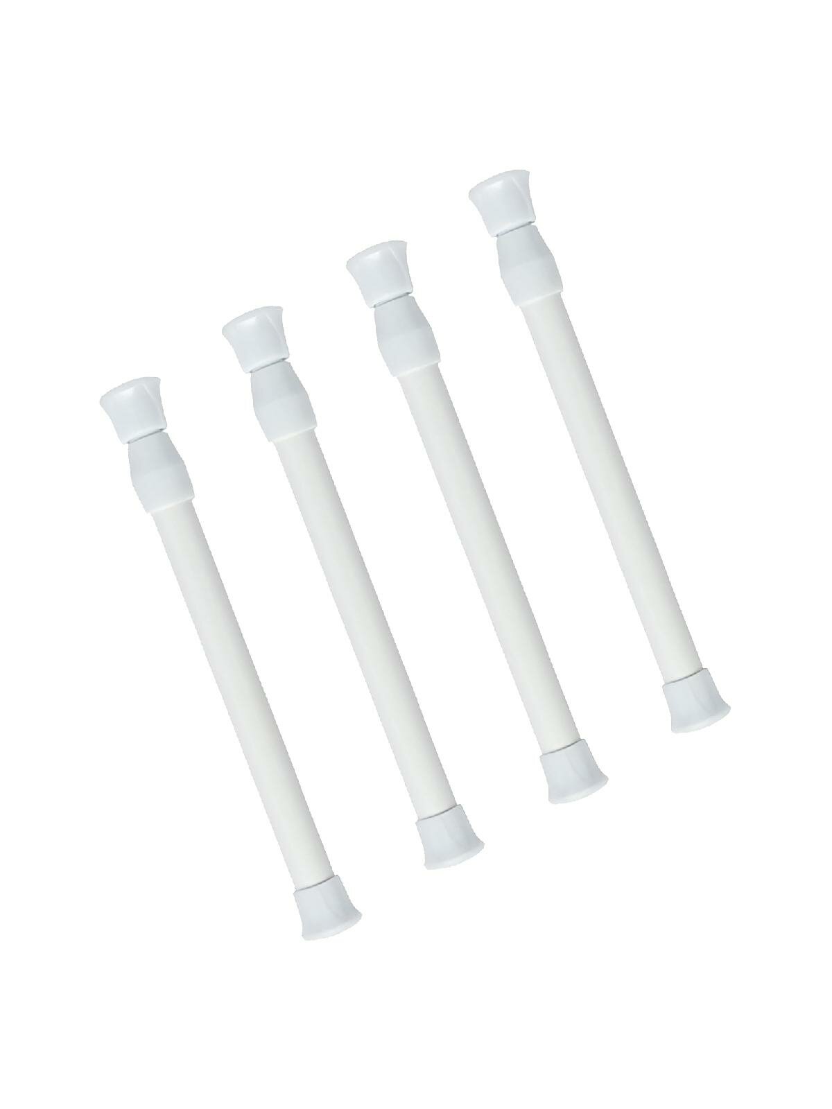 Гибкие натяжные карнизы для душа из 4ШТ, расширяемая конструкция из ПВХ, экономия места в ванной комнате