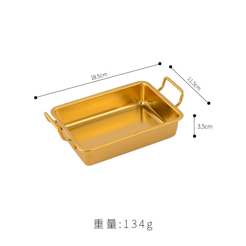 Тарелка для закусок из нержавеющей стали 304 с ушками, корейская тарелка для жареной курицы и картофеля фри,