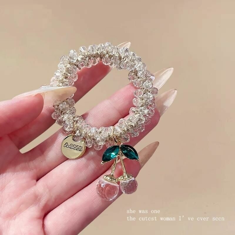 Браслет-резинка для волос с камнями, Розовый