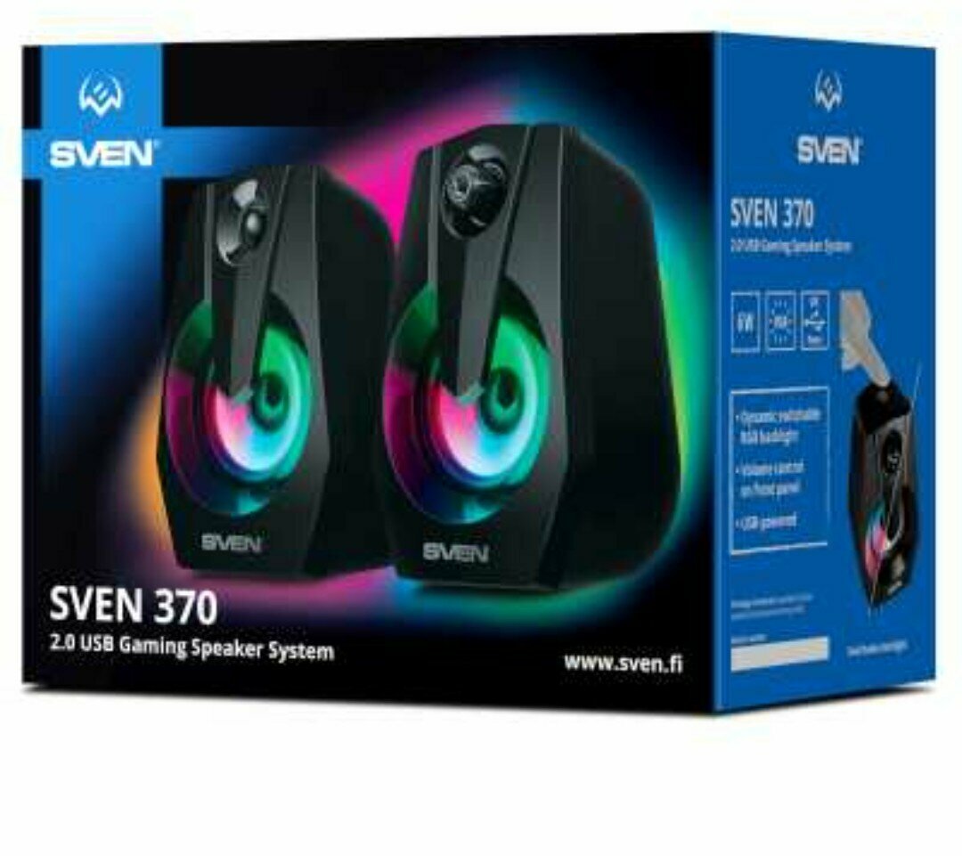 Колонки Sven 370 2.0 черный 6Вт