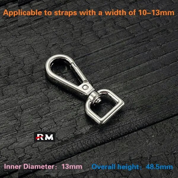 Карабины металлические для сумки, ремня, стропы, Внутренний диаметр 1,3 см, серебристый, 2 шт