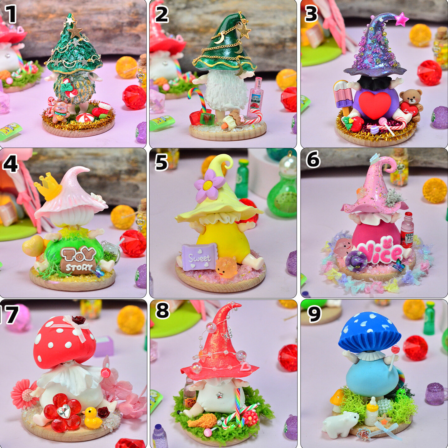 Магнитный декор в виде гриба из смолы и глины, ручной работы, для живого стриминга, магнит на холодильник, Юньнаньский живописный район