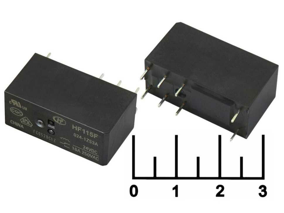 Реле =24V 16A/250V HF115F/024-1ZS3A