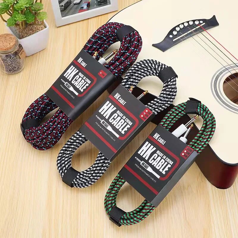 Кабель для электрогитары — бесшумный экранированный аудиошнур из чистой меди для усилителя баса/гитары (3/5 м)