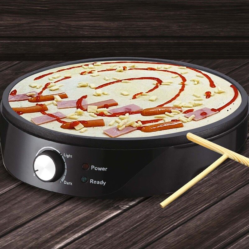 Блинница электрическая, электрическая блинница с антипригарным покрытием,37 см, черная