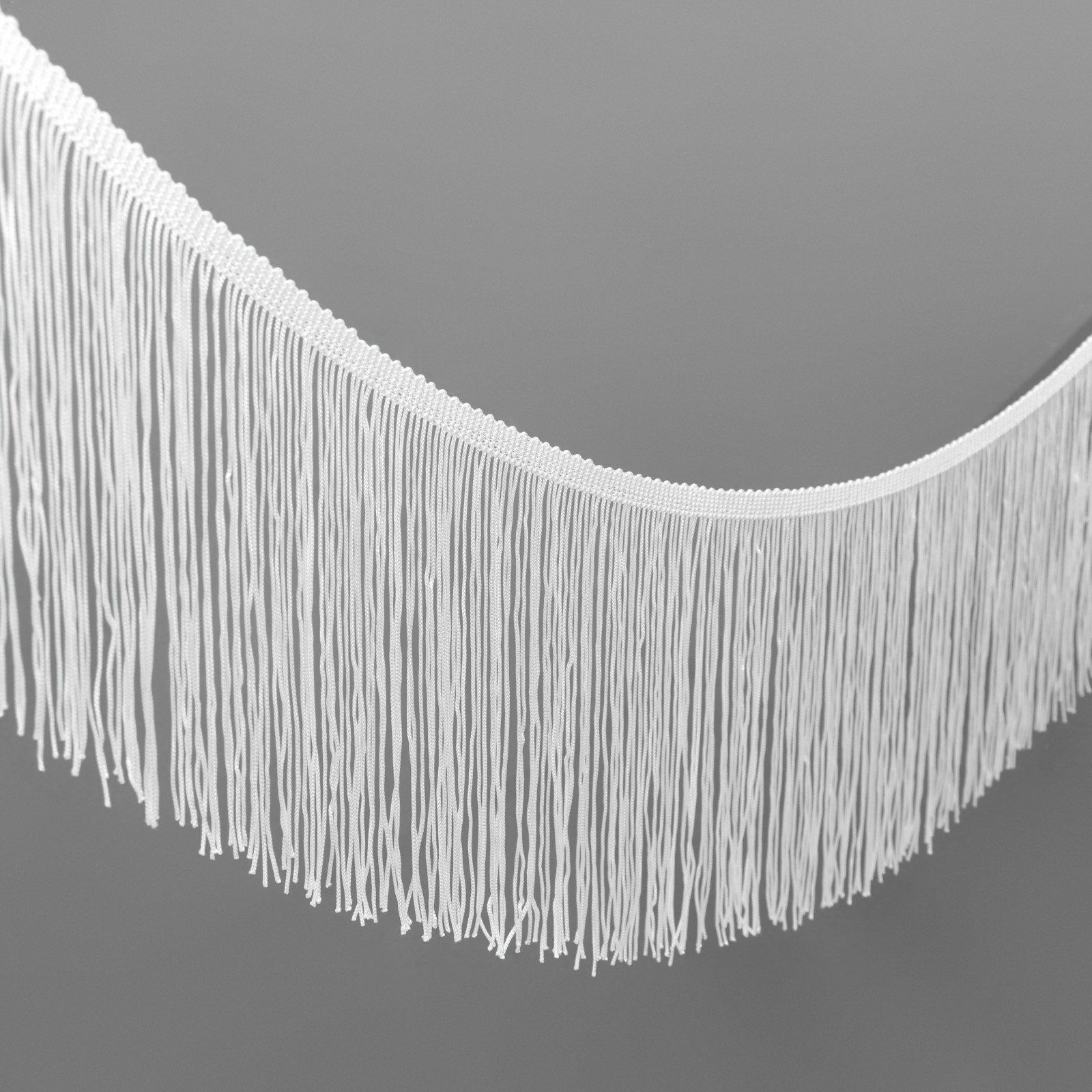 Тесьма декоративная "Бахрома", 150 мм, 5+-0.5 м, белая, цвет: белый