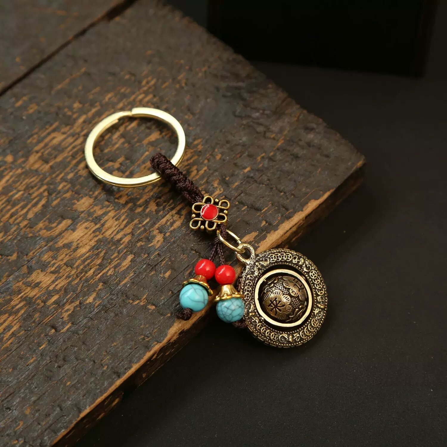 Латунный вращающийся глобус-часы в стиле ретро, состаренный, брелок для ключей, унисекс, подвеска для сумки, поделки