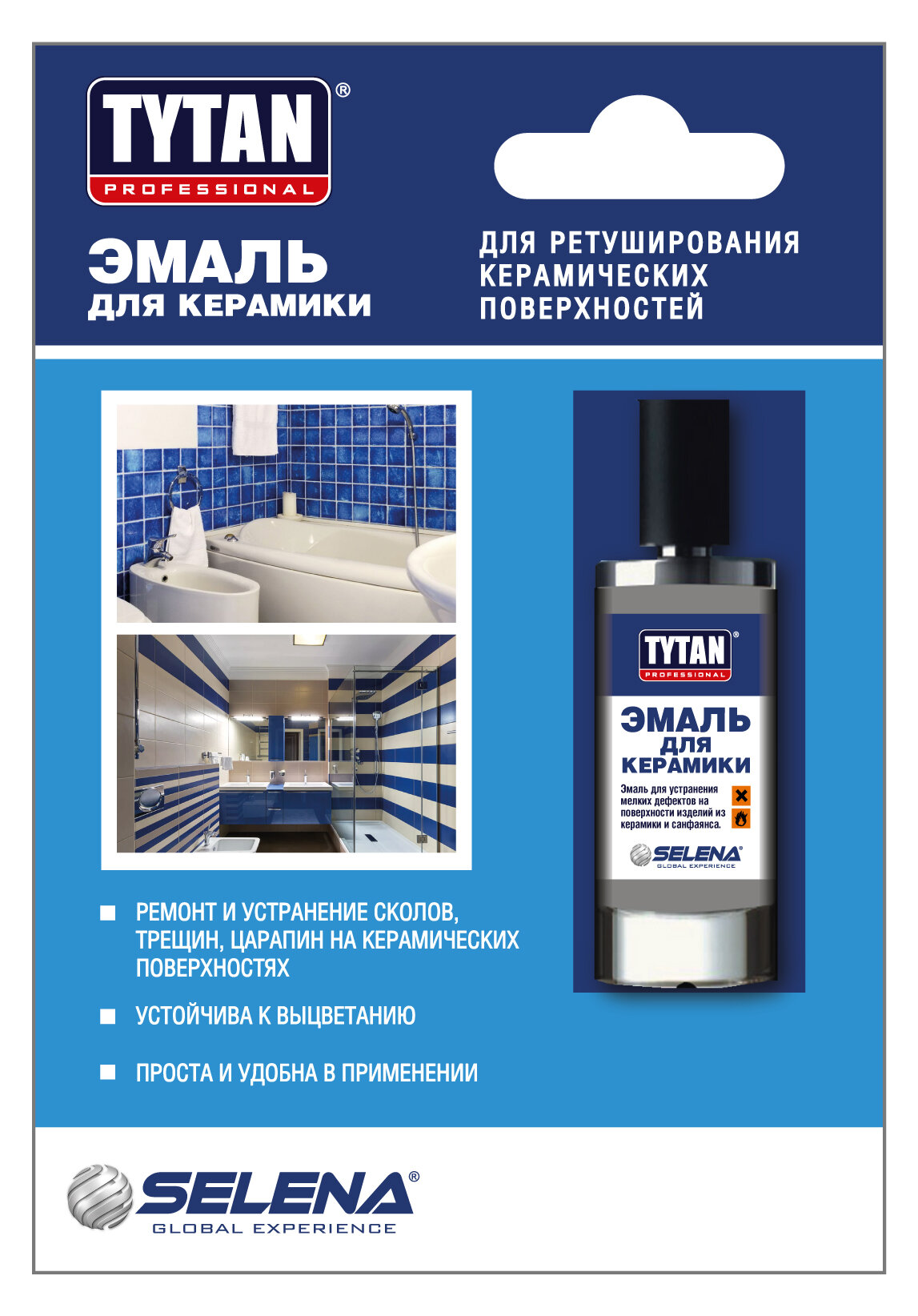 Эмаль TYTAN PROFESSIONAL для реставрации керамики, белый 8мл