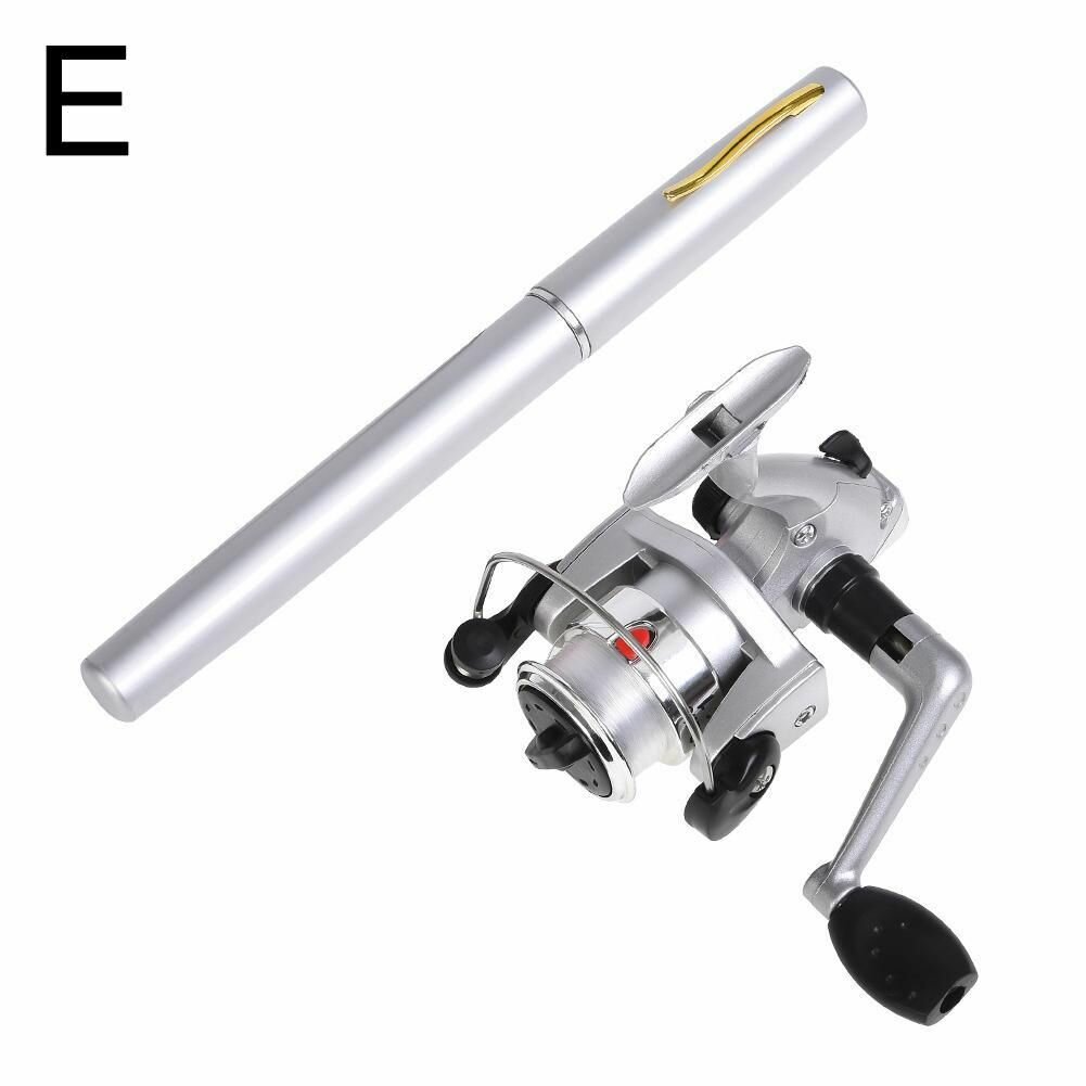 Телескопическая мини-удочка 1 м, удочка в стиле ручки, спиннинговая катушка