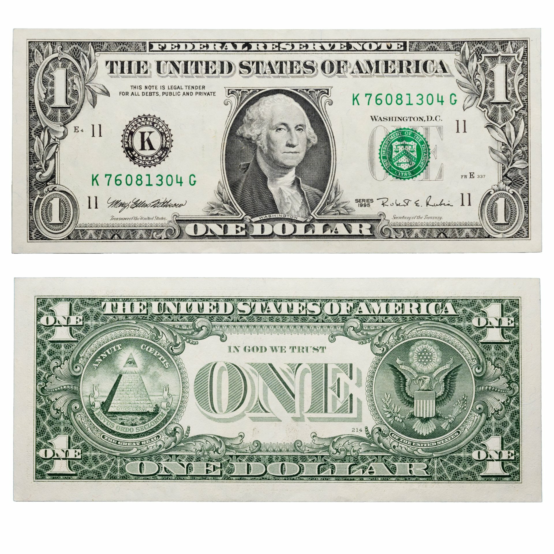 США 1 доллар 1995 Pick 496a K-Даллас "FW" Fort Worth