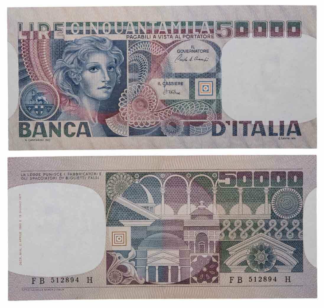 Италия 50000 лир 1977
