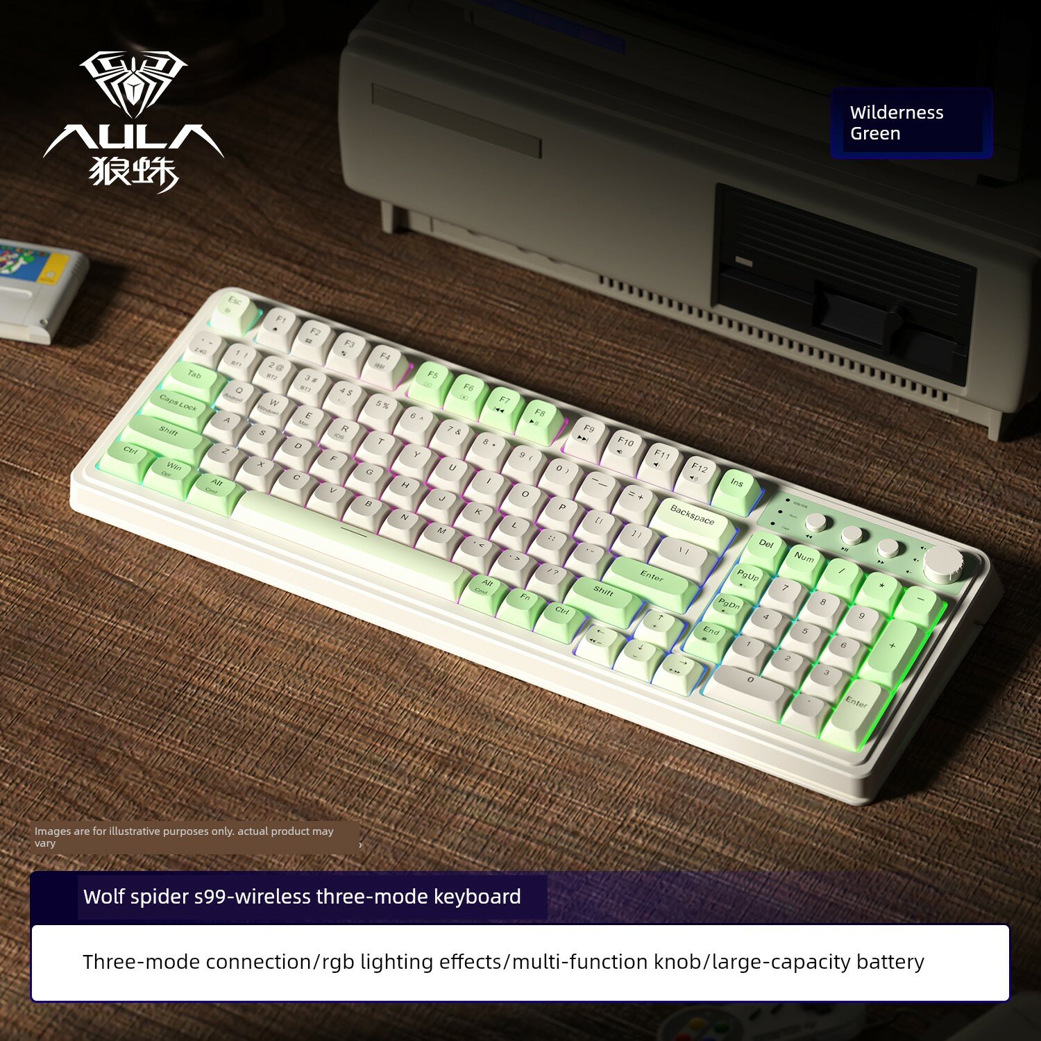 Беспроводная клавиатура Wolf Spider S99pro, высококачественная, Bluetooth, три режима подключения, для игр и офиса,