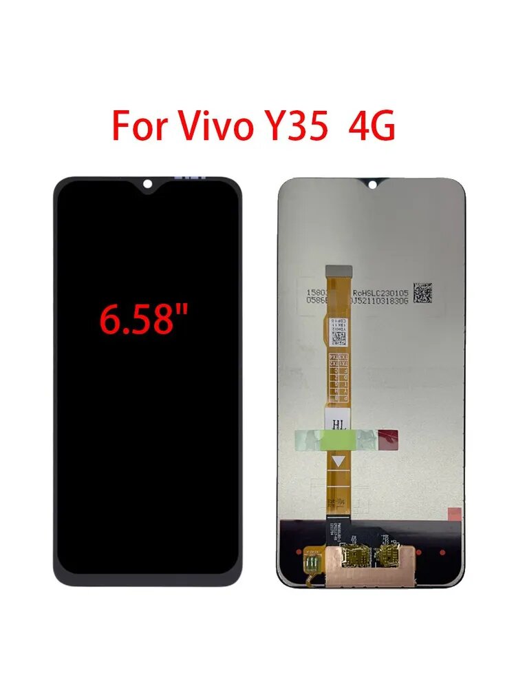 Дисплей на Vivo Y35 4G в сборе с тачскрином Черны
