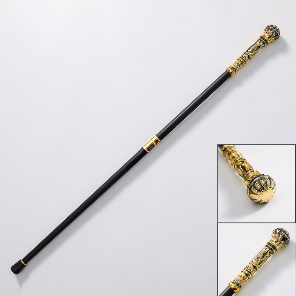 Трость Лолита с золотым круглым наконечником, металлическая трость для джентльменов, двойная секция, реквизит для косплея