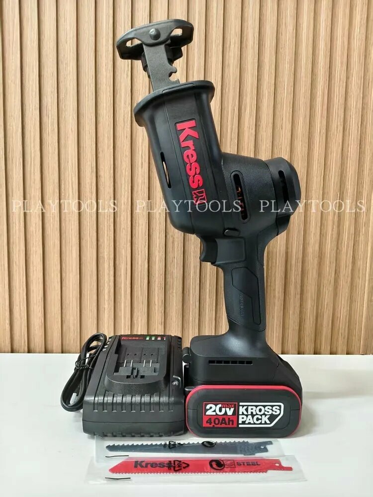 KRESS KU502 Беспроводная бесщеточная сабельная пила, универсальная электропила по металлу и дереву, аккумуляторная сабельная пила, c 1хАКБ 4Ач и ЗУ